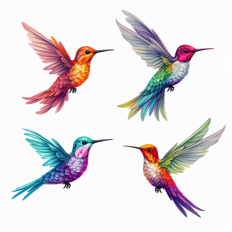 34 Hummingbird Bundle Svg Color / Hummingbird Clip Art SVG ...
