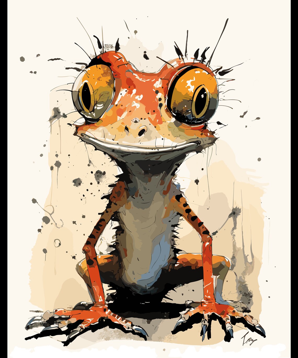 Funny Gecko Cartoon Character Poster SVG - Wall Art - Digital Printable ...