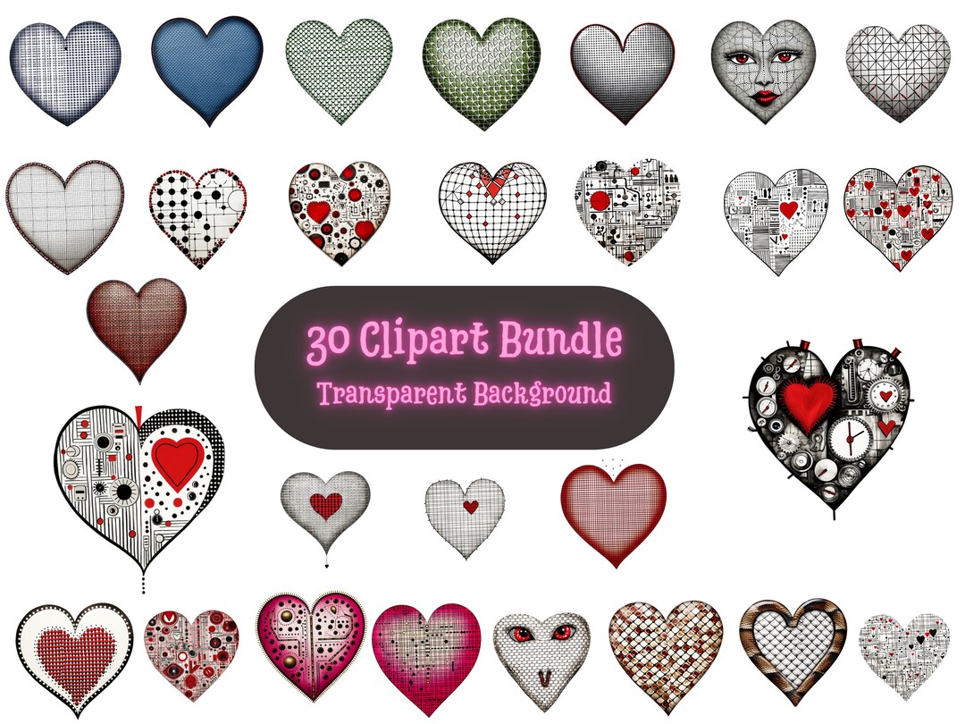 Heart Clipart Bundle. 30 High Quality Pngs - Etsy