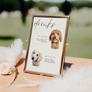 Custom Dog Bar Wedding Menu Sign, Dog Signature Cocktail Sign, Pet ...