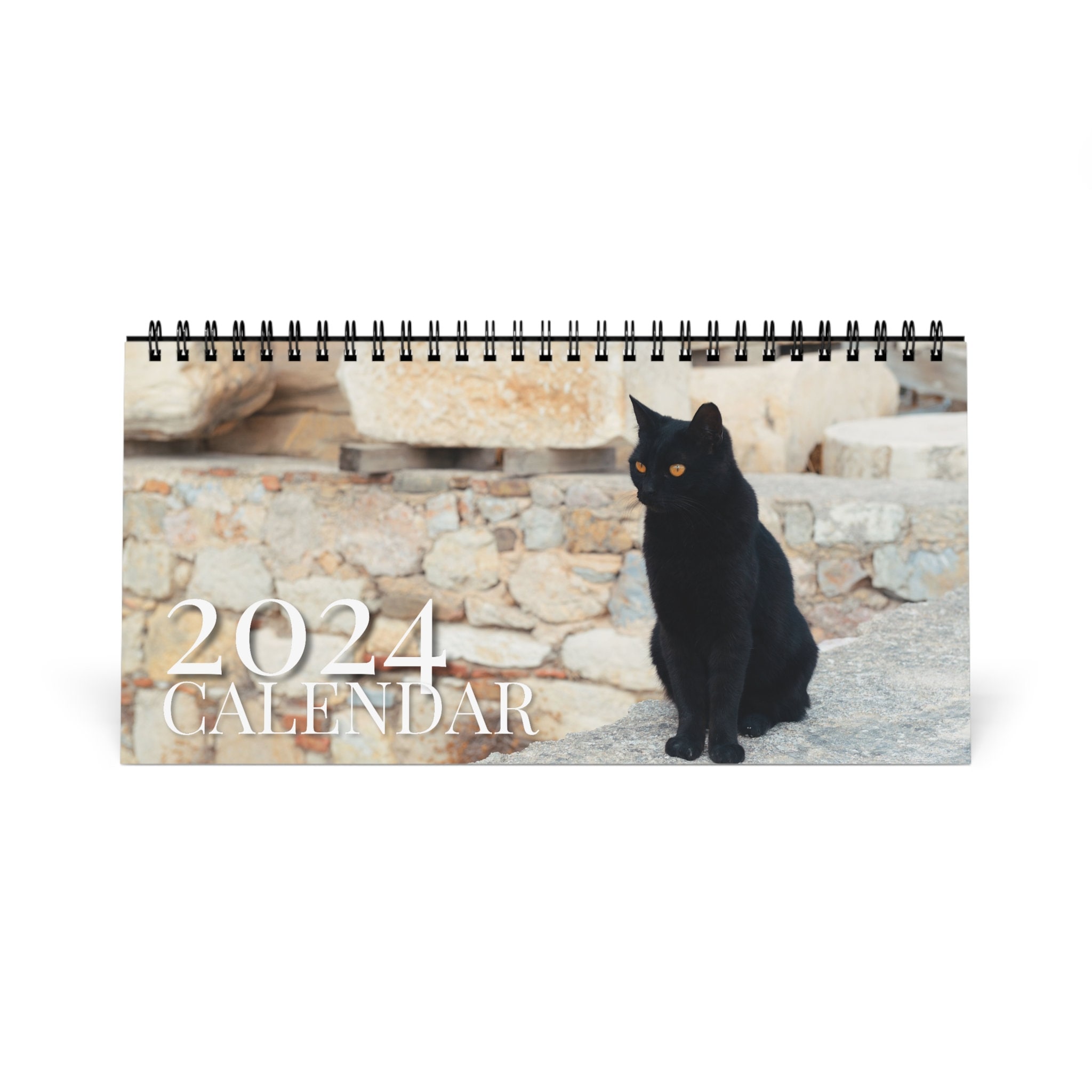 2024 Black Cat Desktop Calendar, Black Cat Gift, Pet Calendar, Feline ...
