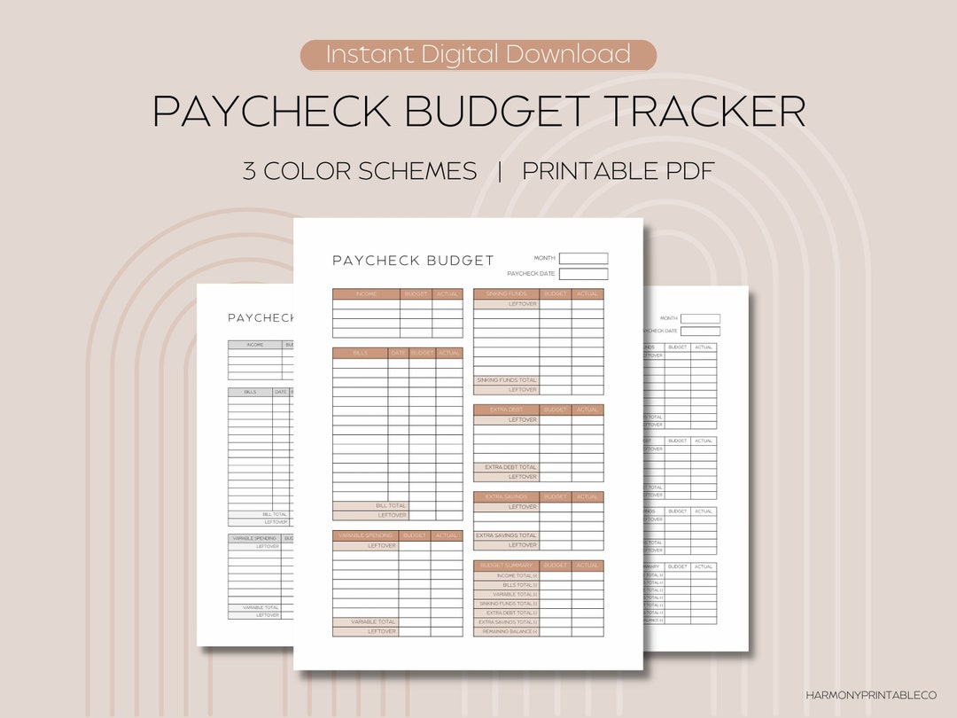 Paycheck Budget Planner Template Printable | Paycheck Budget Printable ...