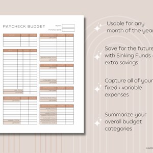 Paycheck Budget Planner Template Printable | Paycheck Budget Printable ...