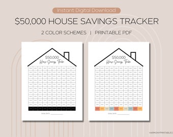 House Down Payment Savings Tracker - Etsy
