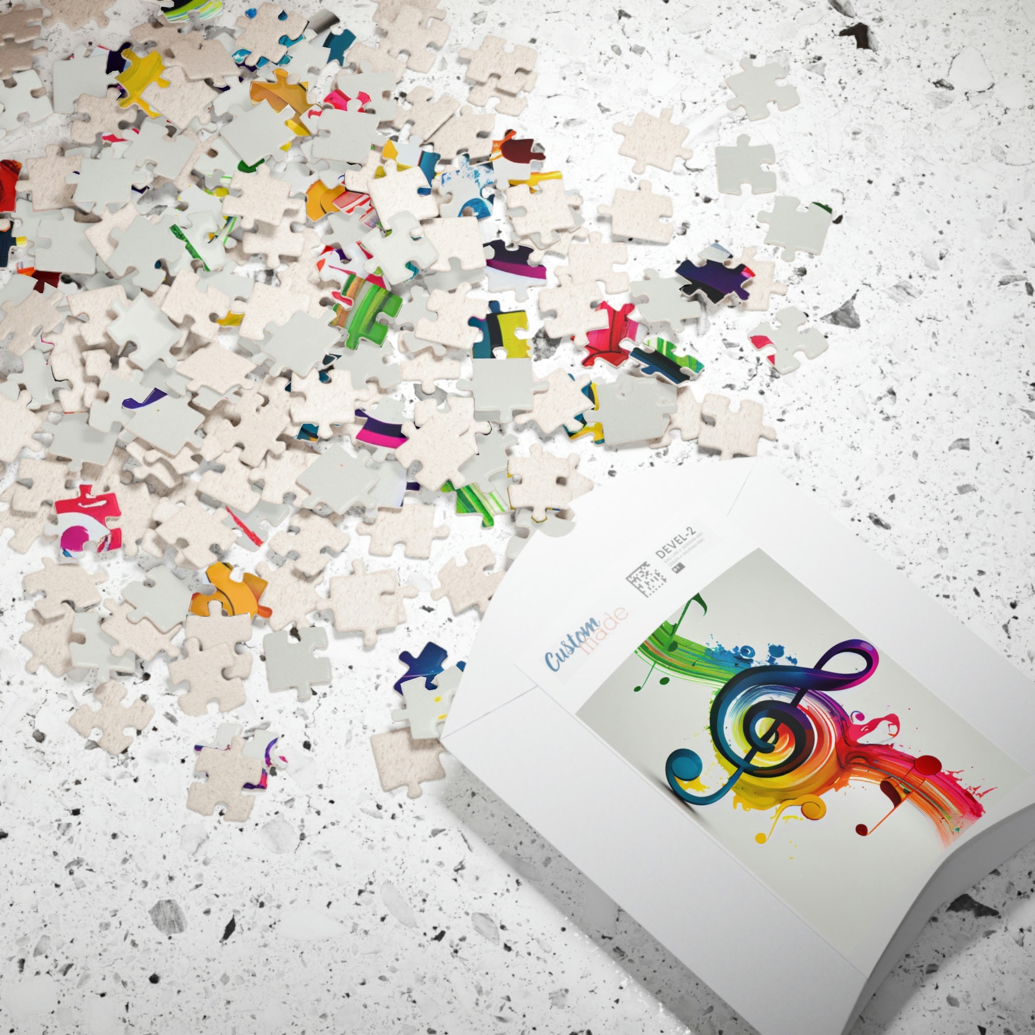 Jigsaw Puzzle | Abstract Rainbow Treble Puzzle | Music Lover Gift ...