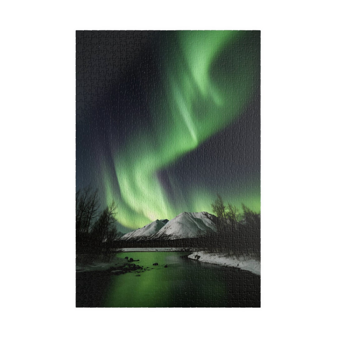 Jigsaw Puzzle Green Northern Lights Puzzle Northern Lights Puzzle Gifts ...