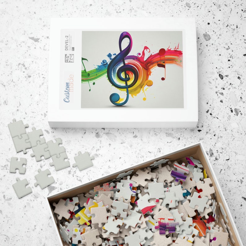 Jigsaw Puzzle | Abstract Rainbow Treble Puzzle | Music Lover Gift ...