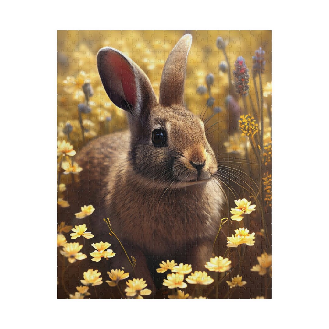 Jigsaw Puzzle | Bunny in Flowers Puzzle | Bunny Rabbit | Gifts ...