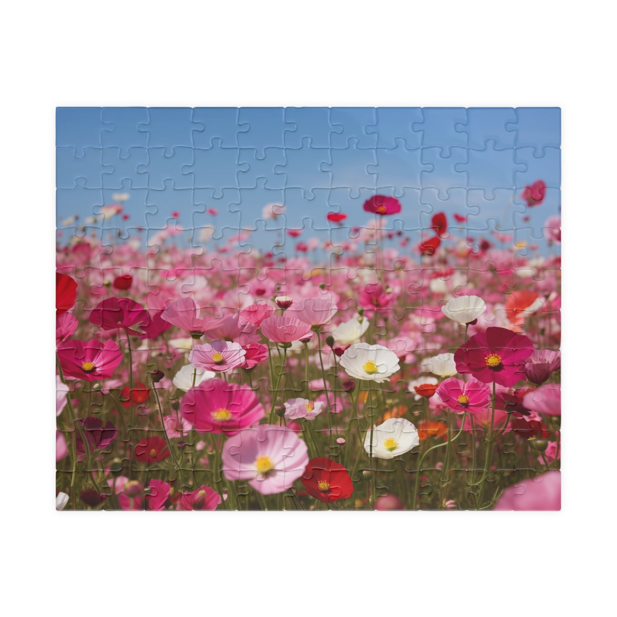 Jigsaw Puzzle Flower Field Puzzle Pink Flowers Puzzle Gifts Puzzles for ...