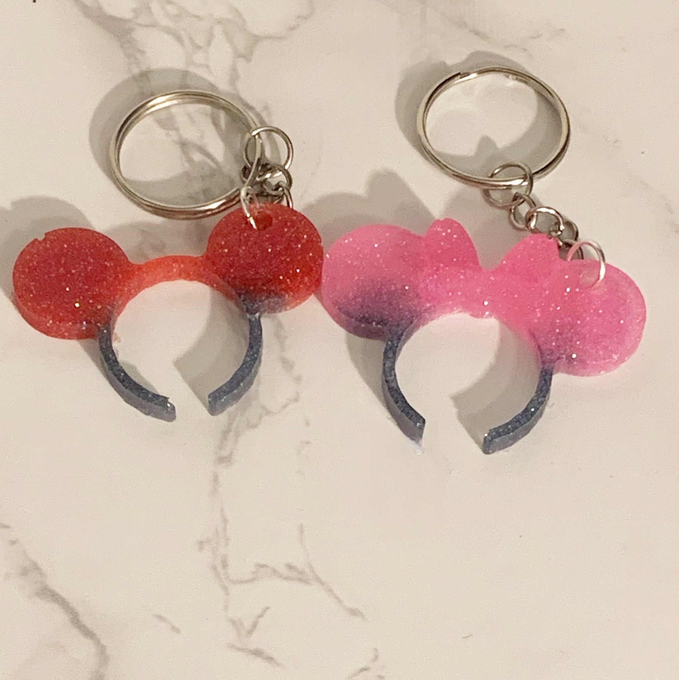 Mickey or Minnie Mouse Ears Keychains, Keyrings, Bag Charms , Gifts - Etsy