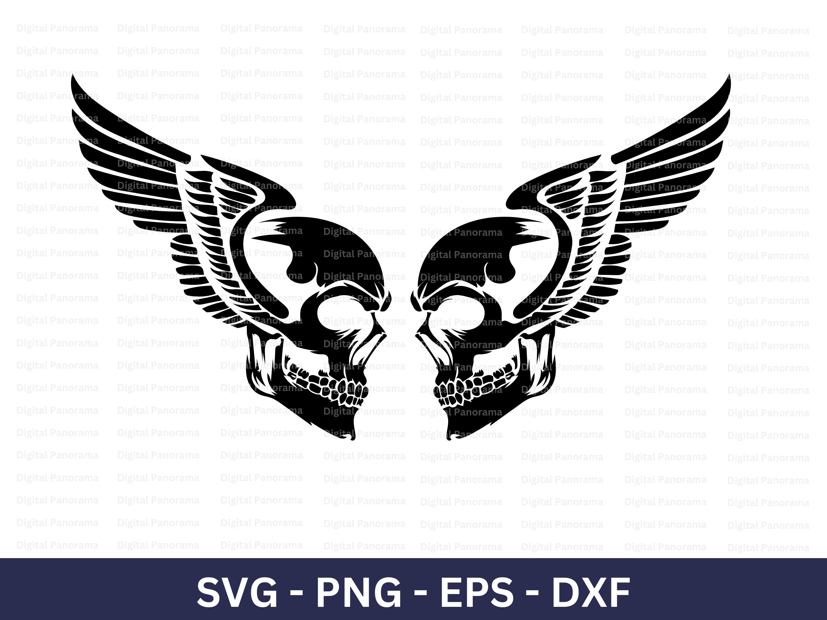 Skull Svg, Skull Wings Svg, Cricut Cut File, Digital Download - Etsy
