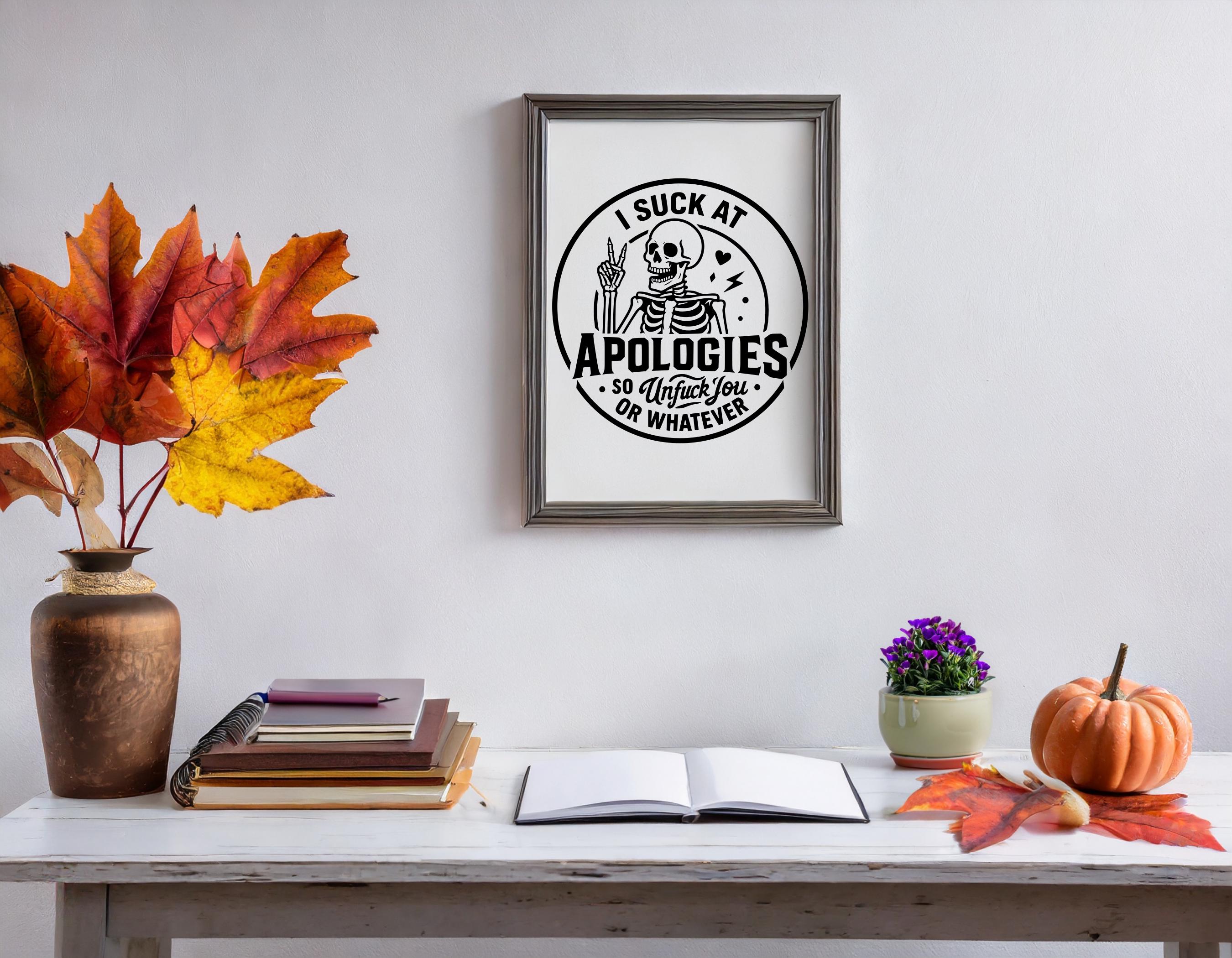 Skull With Peace Sign SVG | Funny Apology Quote SVG | Cricut Svg File ...