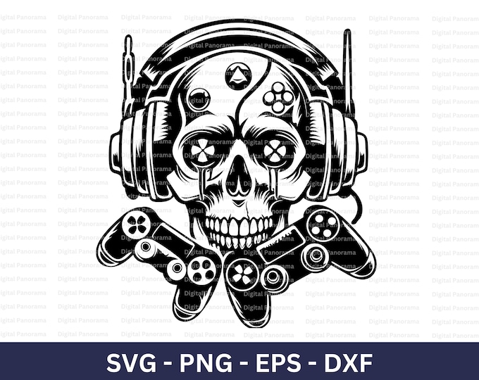 Gaming SVG, Skull SVG, Cricut Cut File, Digital Download - Etsy