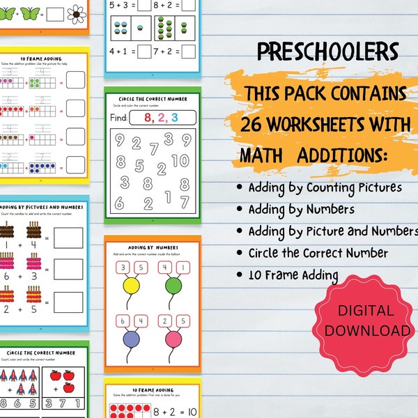 Math Worksheets - Etsy