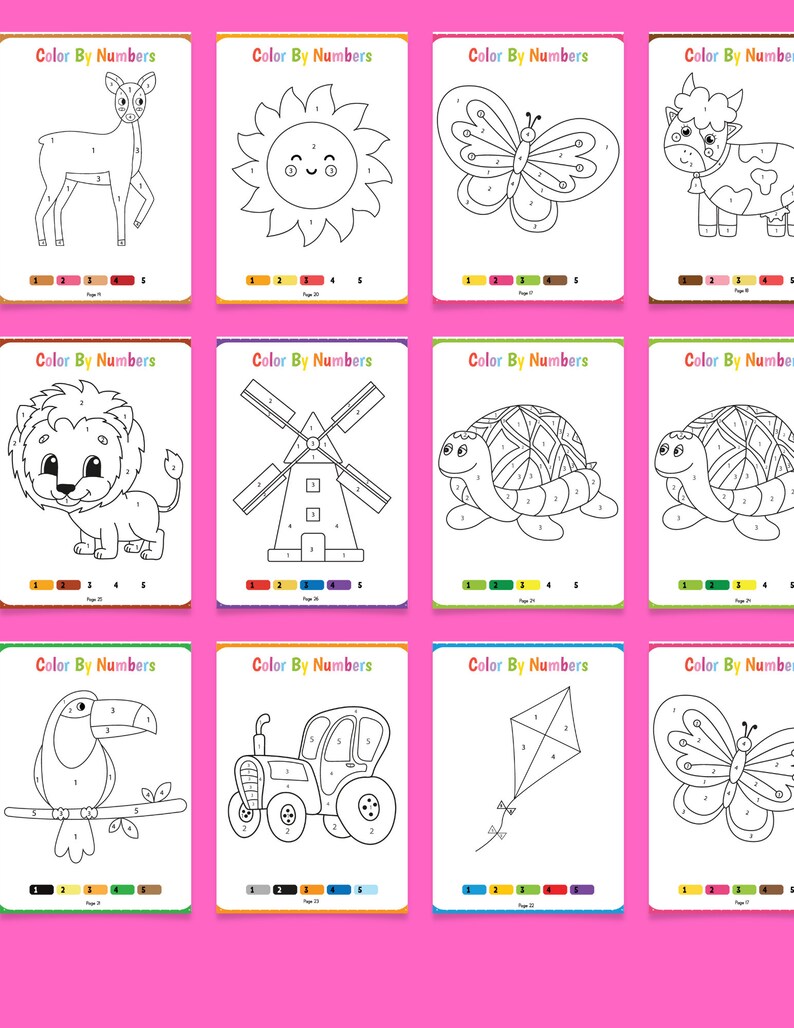 Color by Numbers Worksheet for Kids Fun Preschool - Etsy