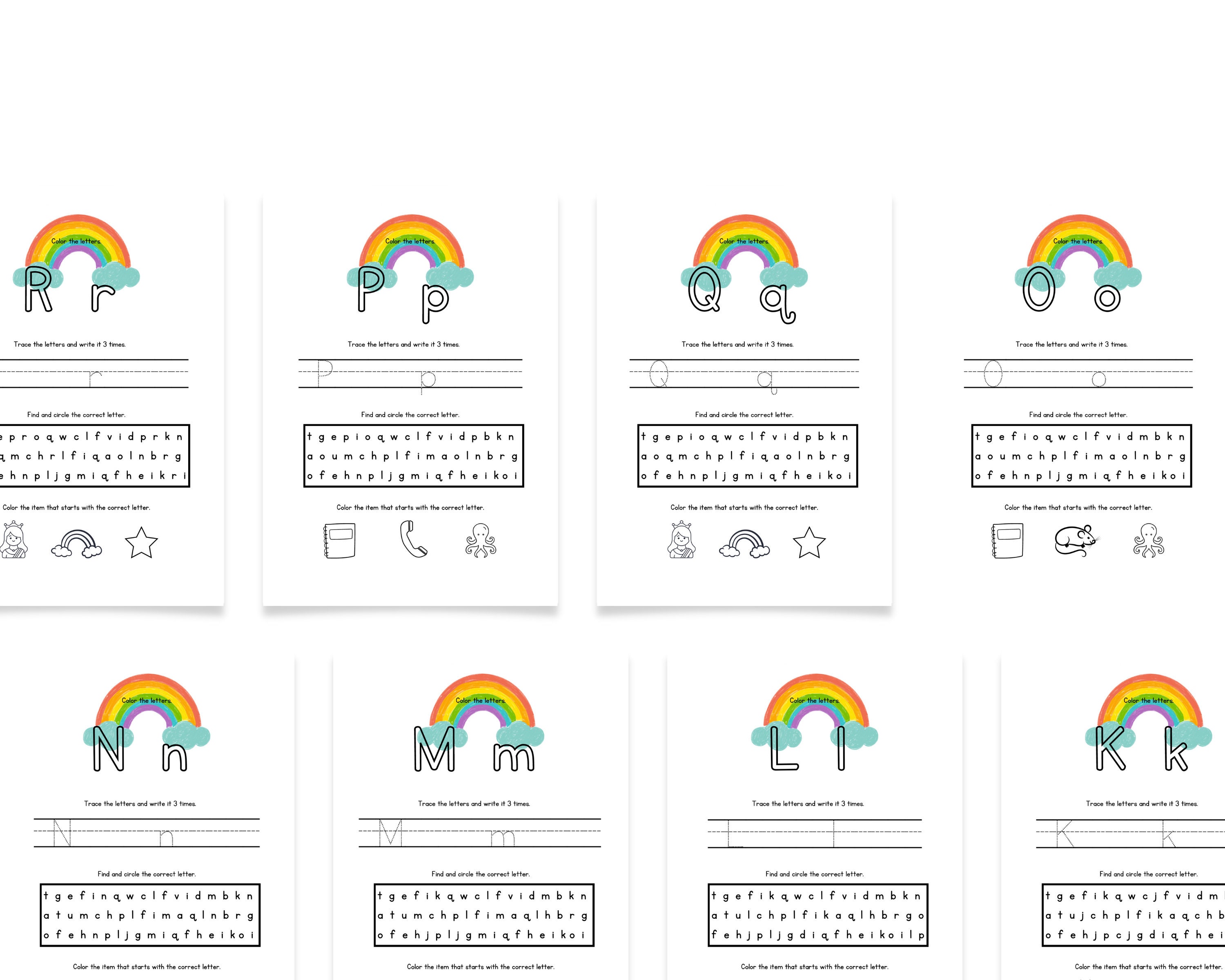 26 Alphabet Worksheets Upper & Lowercase Preschool - Etsy