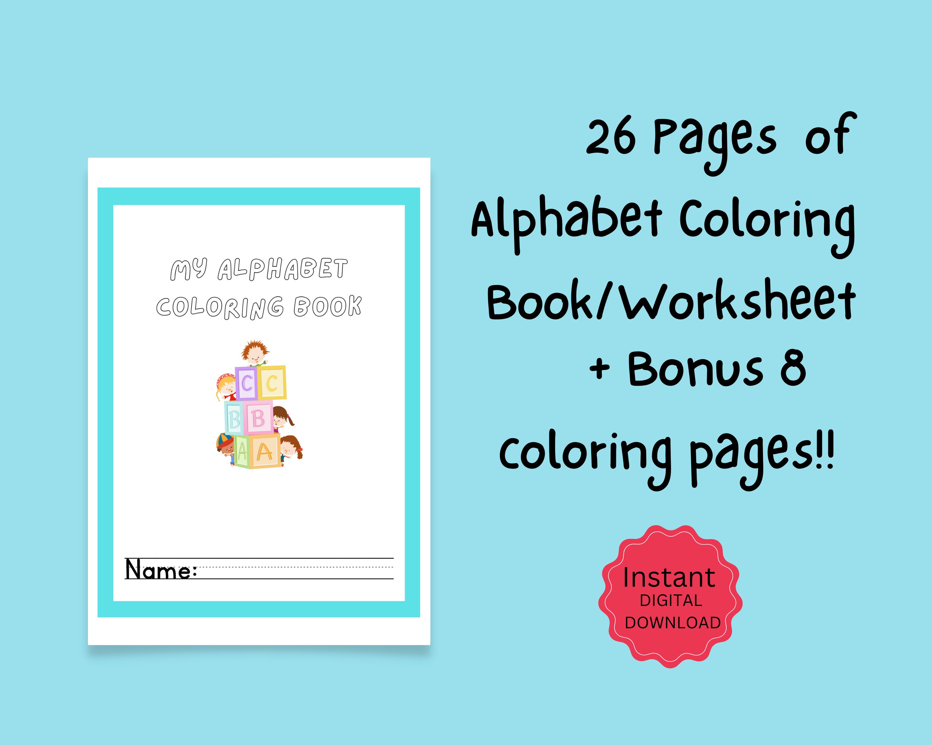 26 Alphabet Worksheets Upper & Lowercase Preschool - Etsy