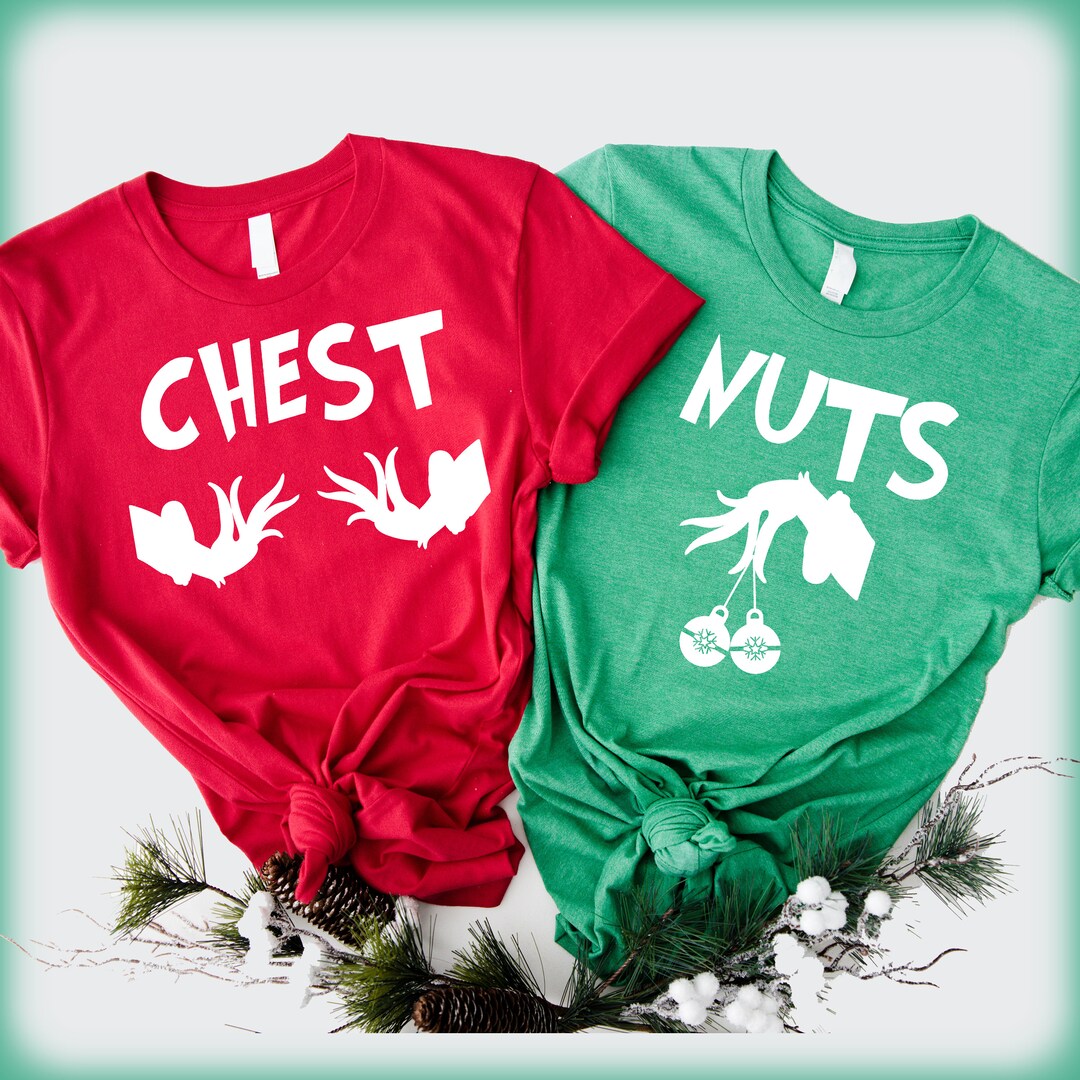 Chest Nuts Couples Matching Shirts, Christmas Humor, Family Holiday ...