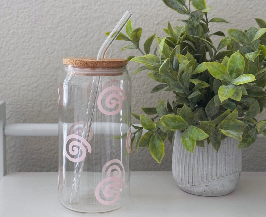 Personalized Spiral Iced Coffee Cup Spiral Glass Cup Soda - Etsy