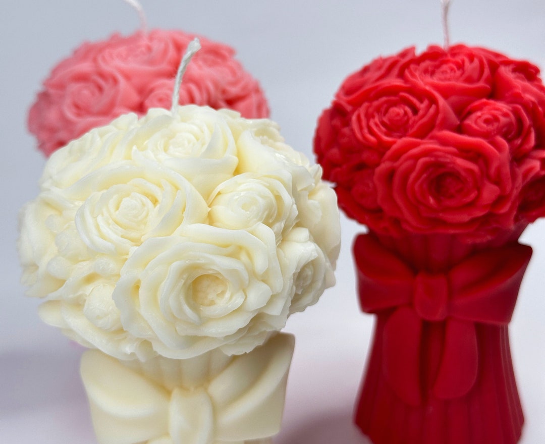 Flower Bouquet Candle Valentines Day Gifts Flower Candle Coquette ...