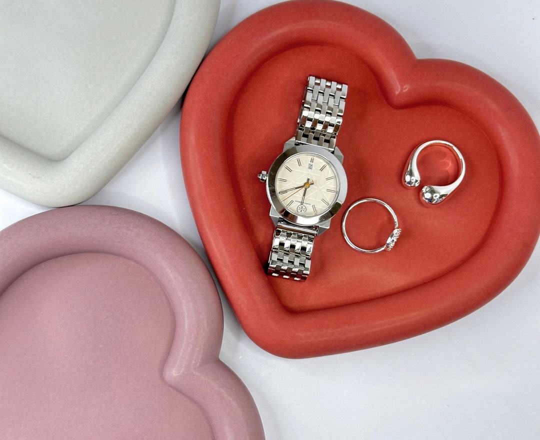 Heart Tray Mother's Day Tray Mother's Day Gift Cement Heart Plate Heart ...