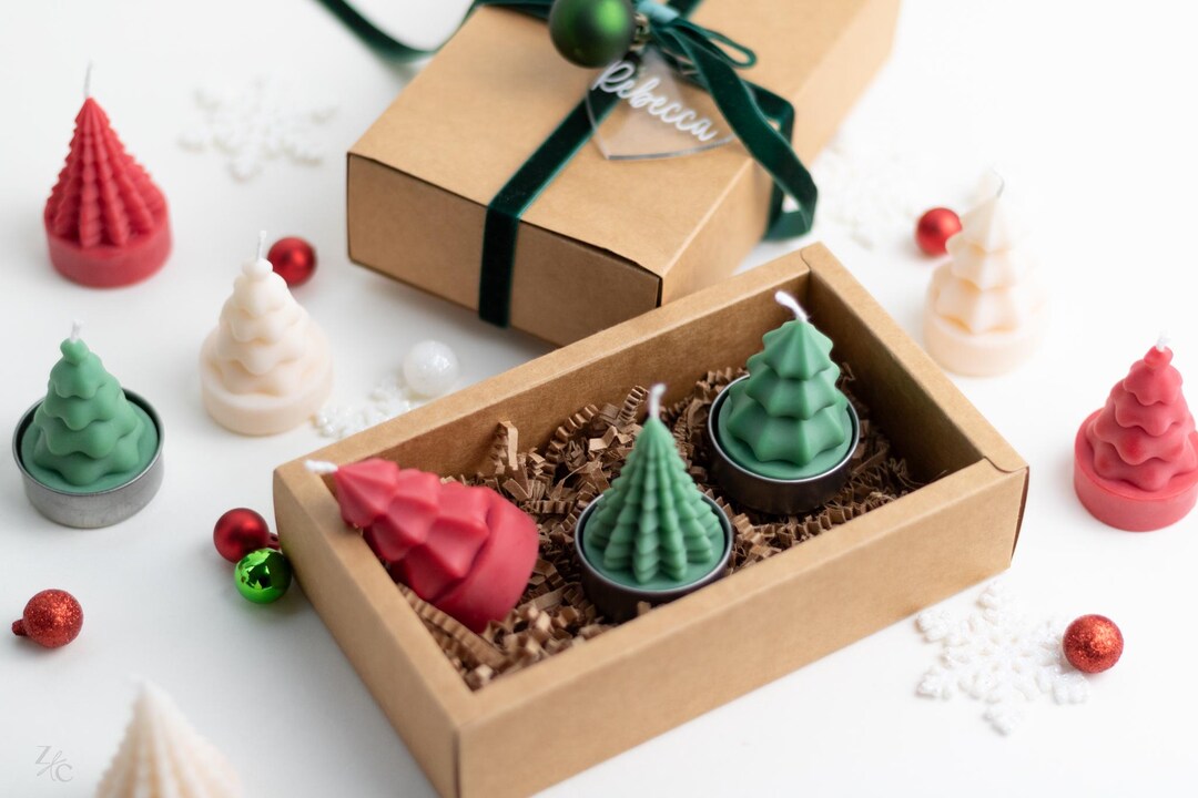 Mini Christmas Tree Candle Gift Box| Christmas Personalized Candle Box ...