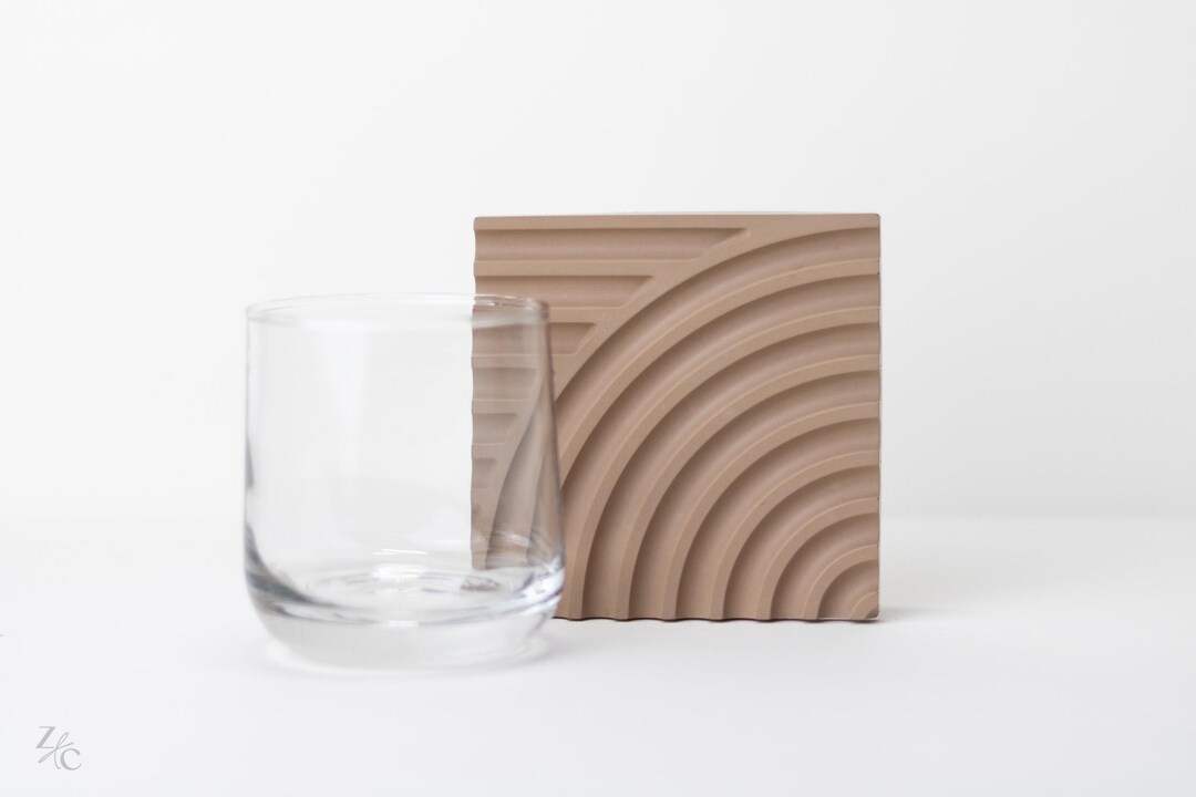 Square Cement Coaster| Striped Pallet Coaster Set| Decorative Cement ...