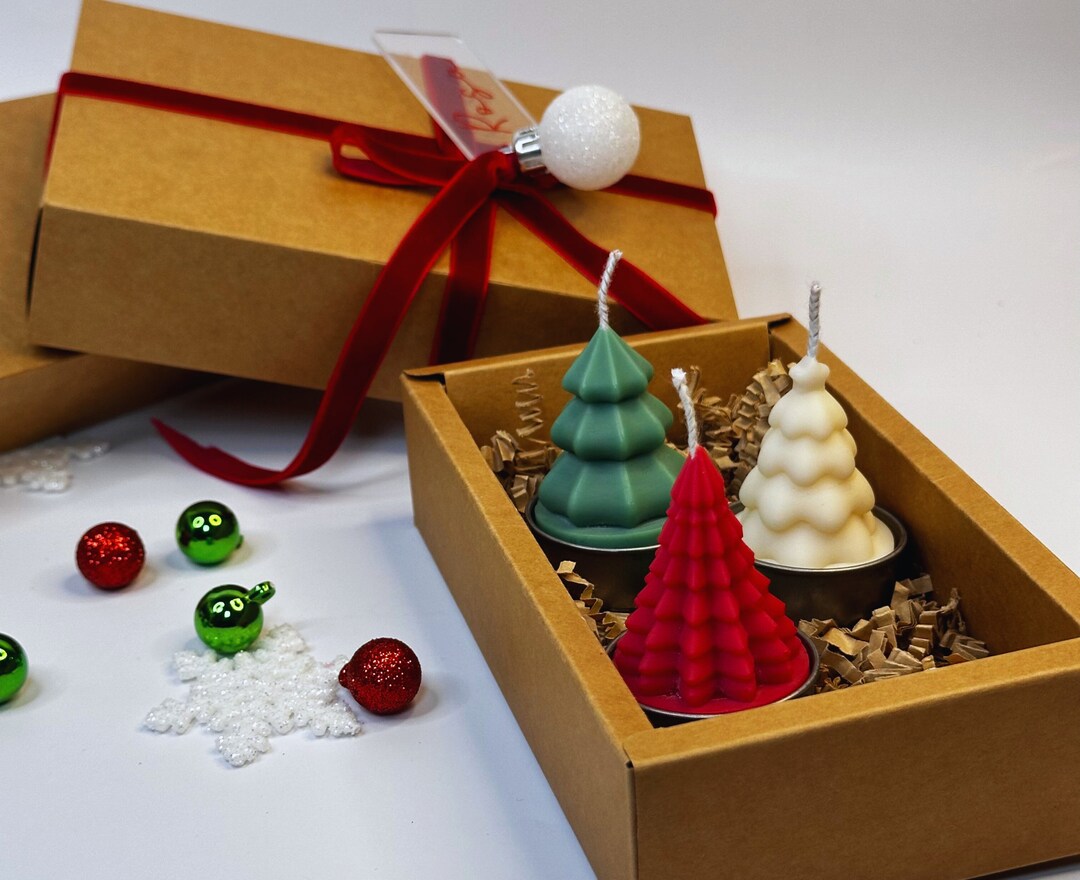 Mini Christmas Tree Candle Gift Box Christmas Personalized Candle Box ...