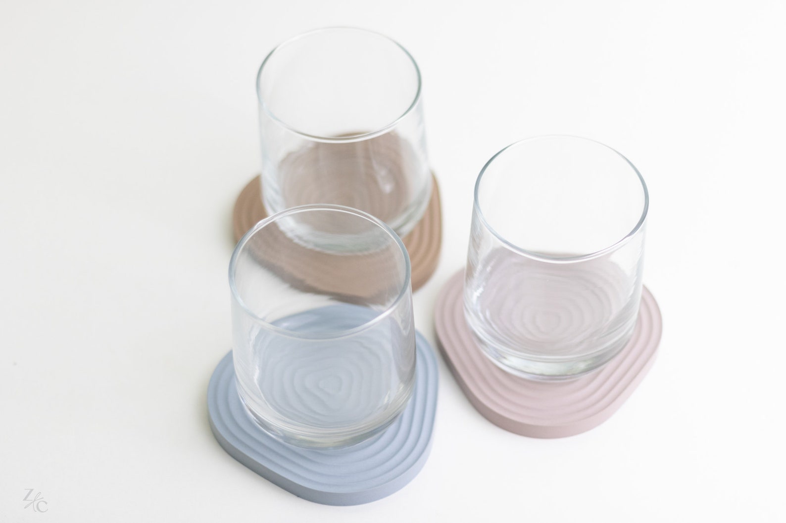 Ribbed Cement Coaster| Striped Pallet Coaster Set| Decorative Cement ...