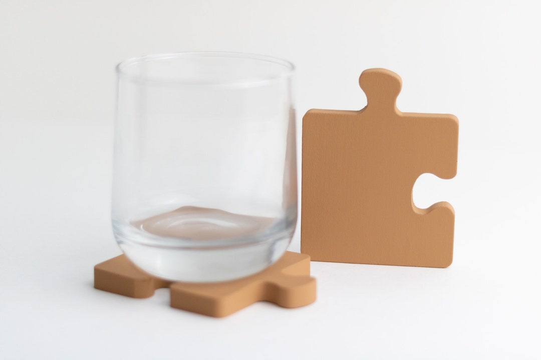 Painted Puzzle Coaster| Puzzle Cement Coaster| Cement Coasters| Coffee ...