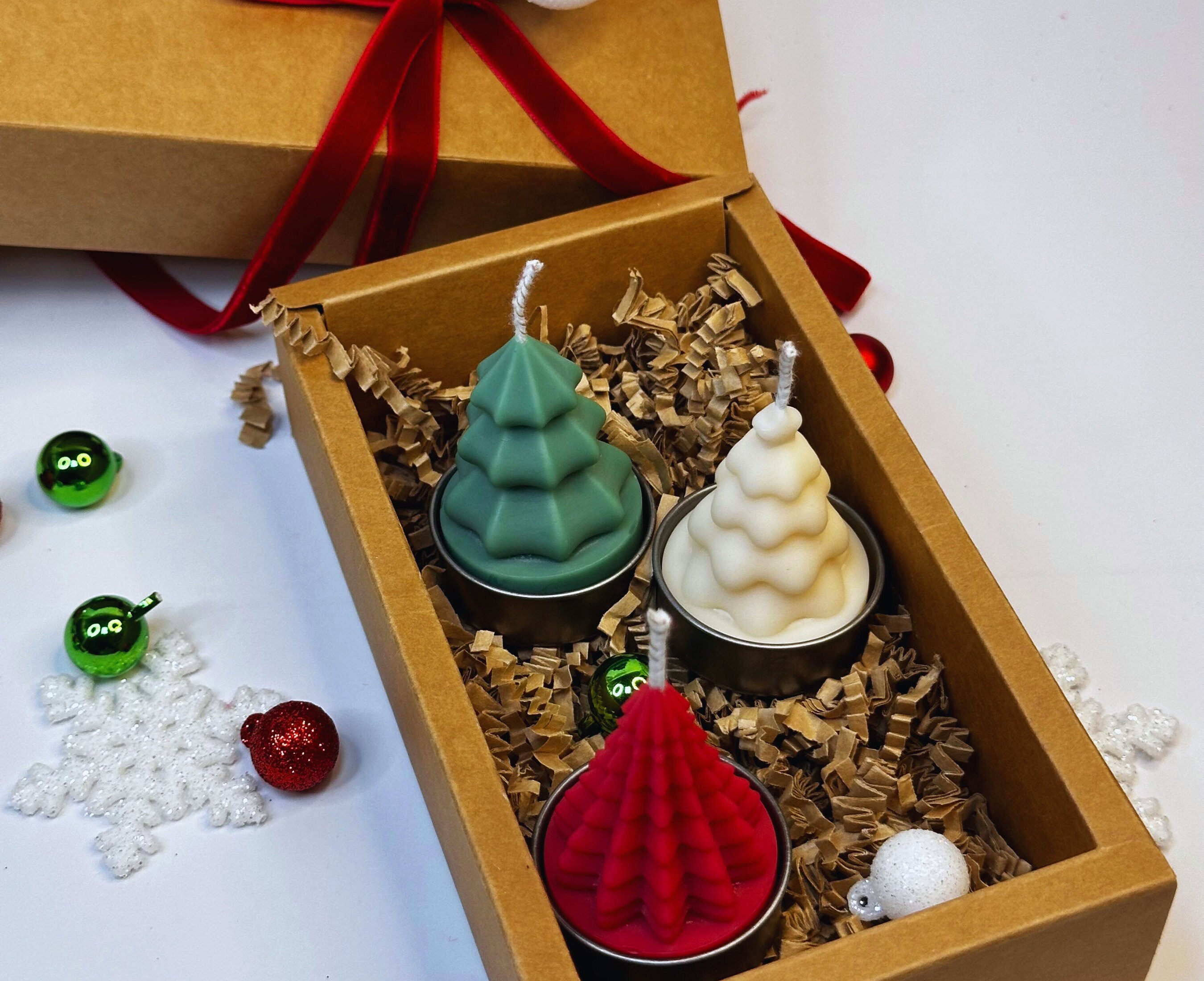 Mini Christmas Tree Candle Gift Box Christmas Personalized Candle Box ...