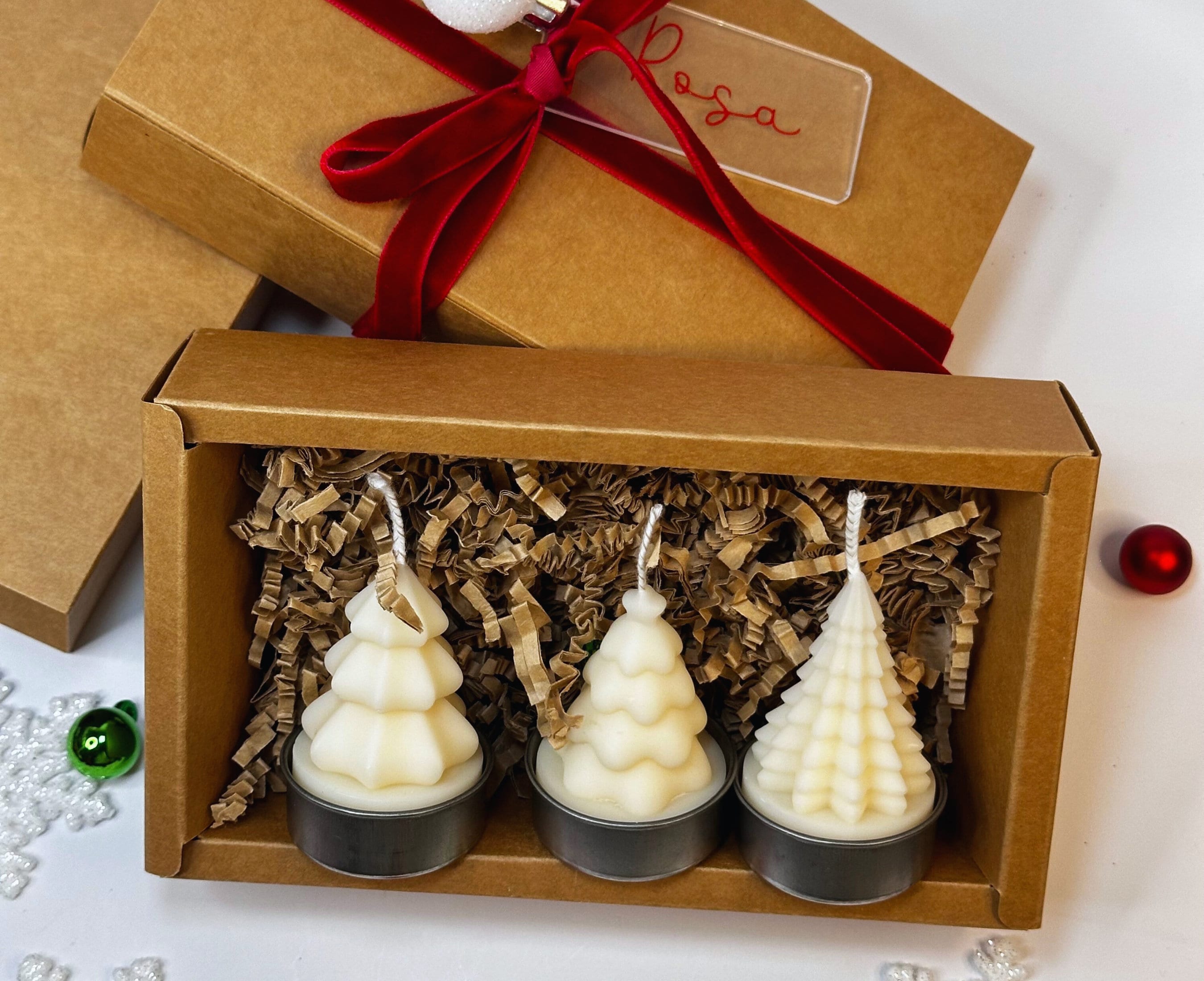 Mini Christmas Tree Candle Gift Box Christmas Personalized Candle Box ...