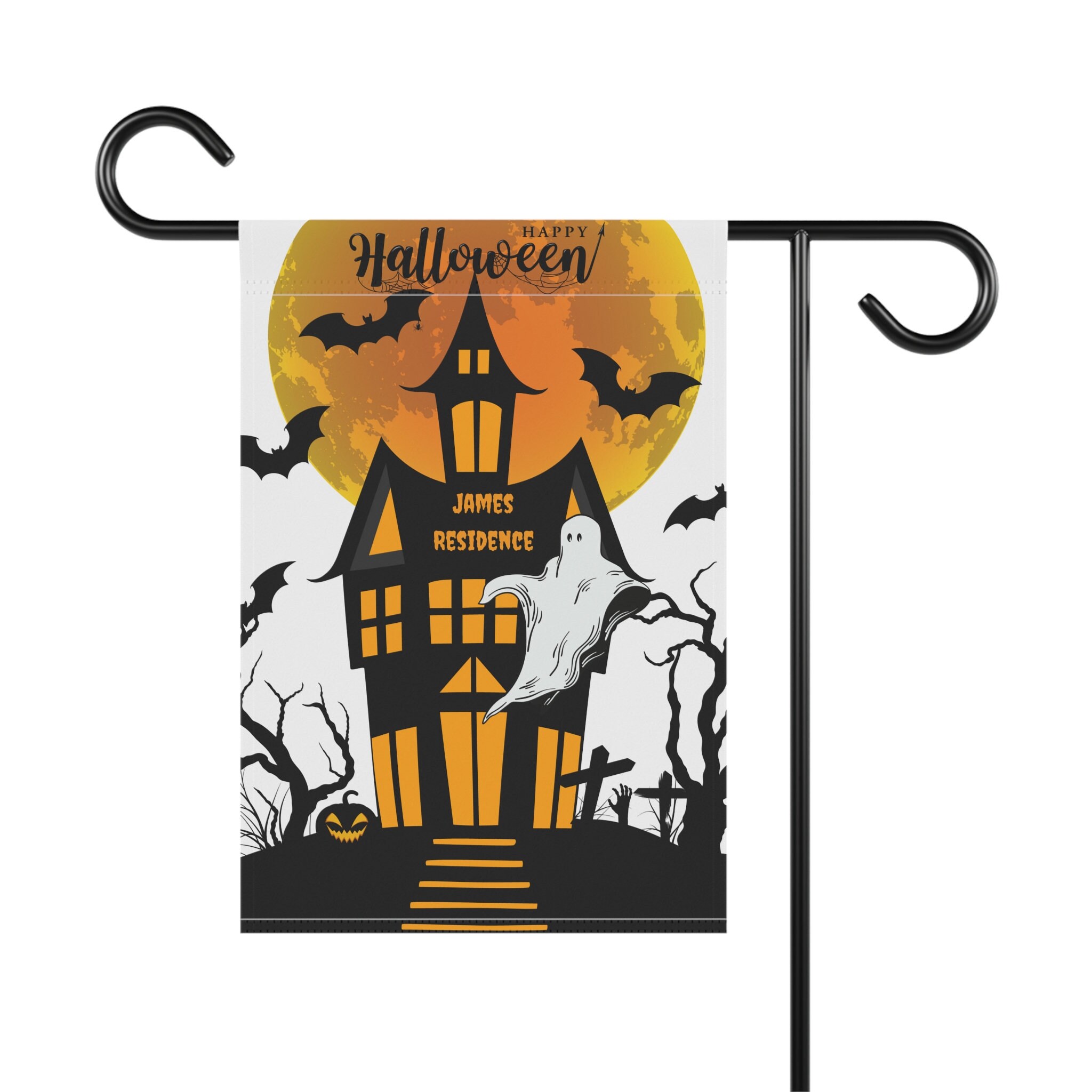 Custom Halloween Flag, Spooky House Flags, Personalized Haunted House ...