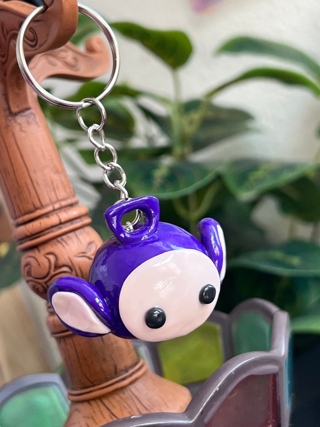 Teletubbies Tinky-winky Polymer Clay Homemade Keychain - Etsy