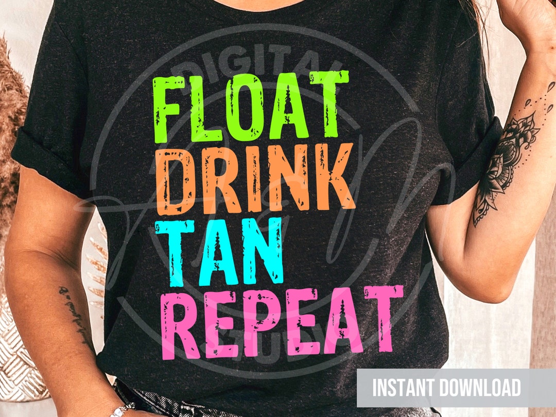 Float Drink Tan Repeat PNG for Sublimation or DTF, Summer Digital File ...