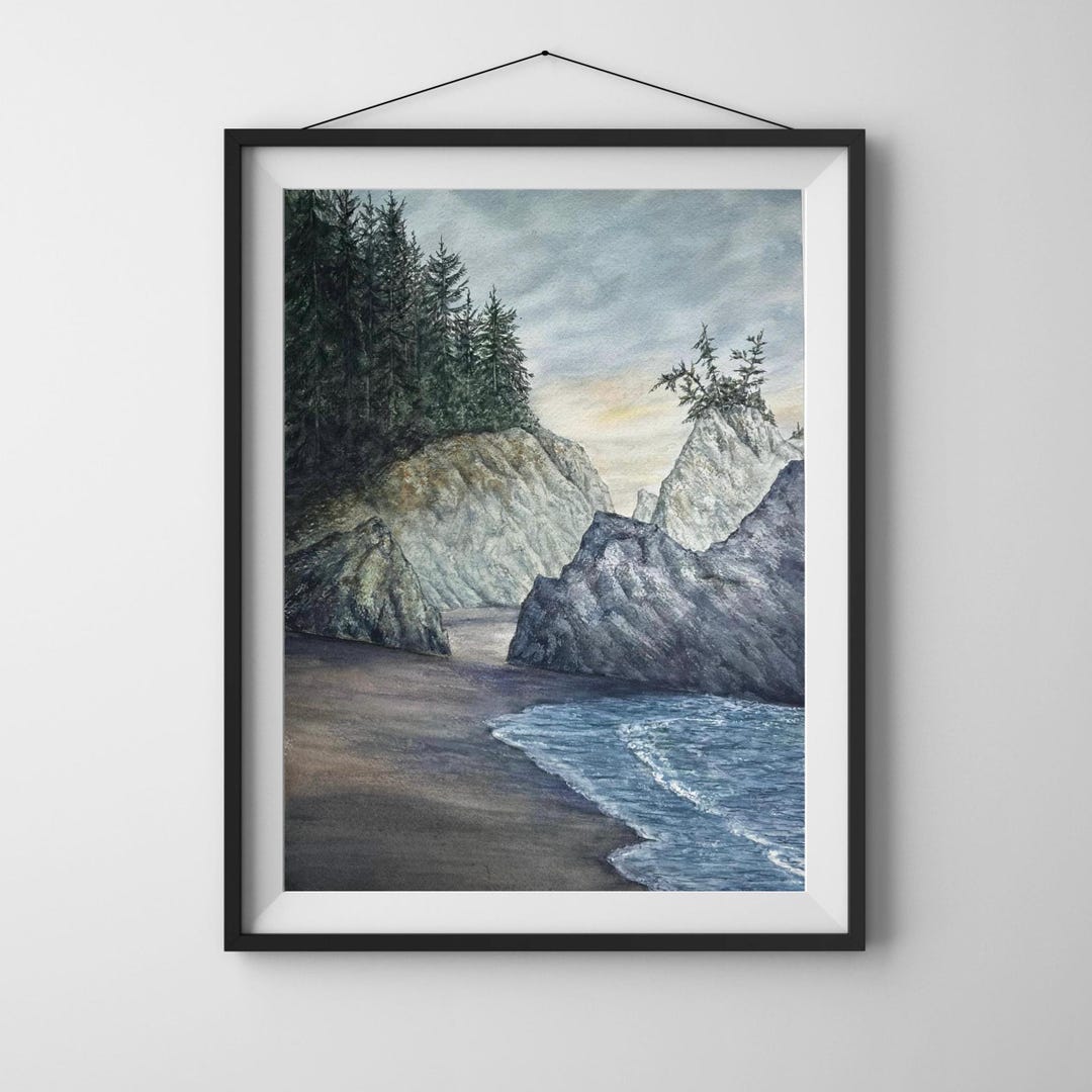 Secret Beach Painting, Oregon Coast Painting, Original Handmade ...