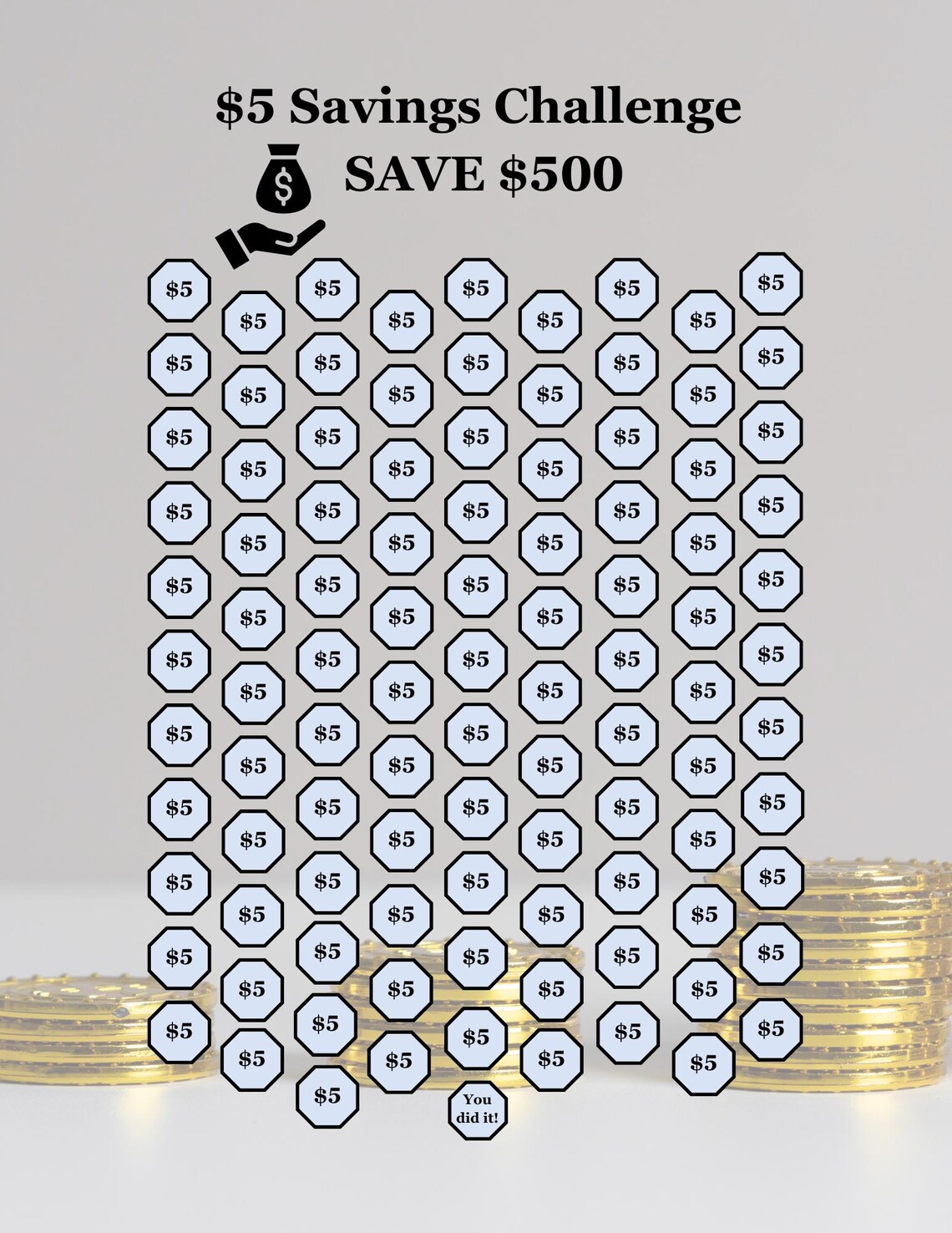 Printable Money Savings Challenge Tracker Bundle. Includes 10 Challenge ...
