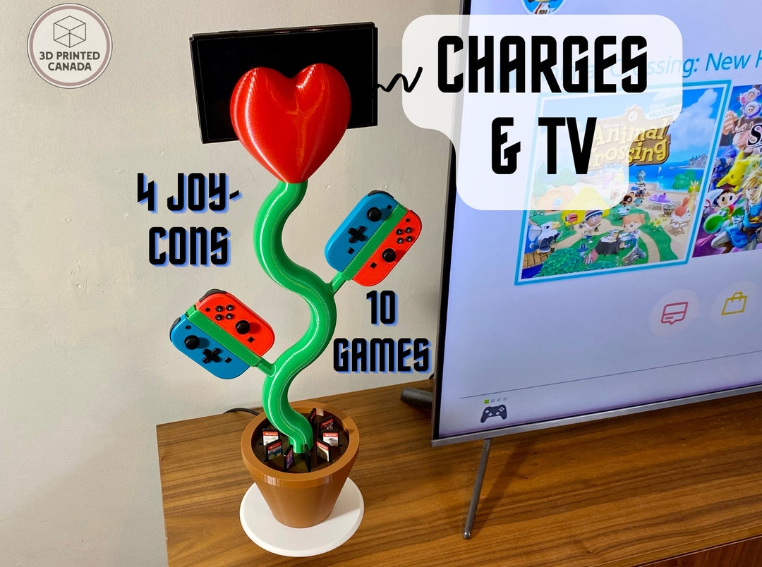 Nintendo Switch Plant Stand Heart Charging Station Tiktok, Switch Dock ...