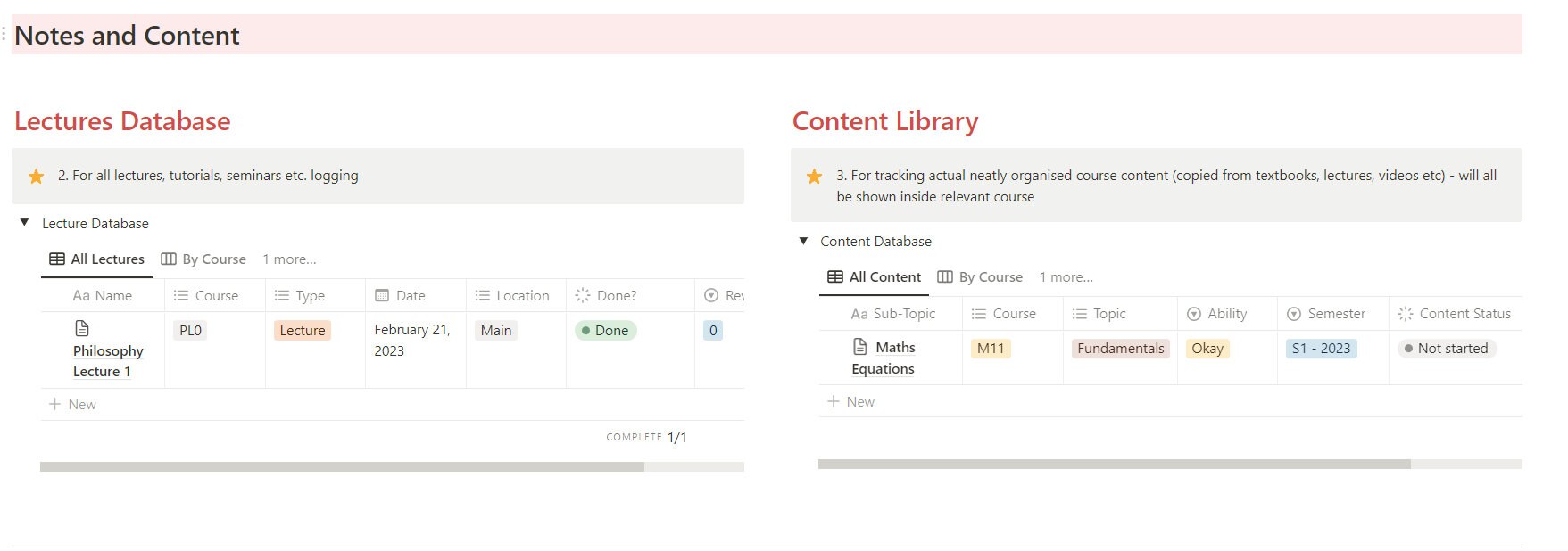 Notion Class, Content and Assessment Tracker for College/school/uni ...