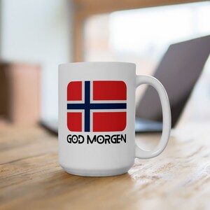 Norwegian Flag God Morgen Good Morning Ceramic Mug 11 Oz and 15 Oz ...