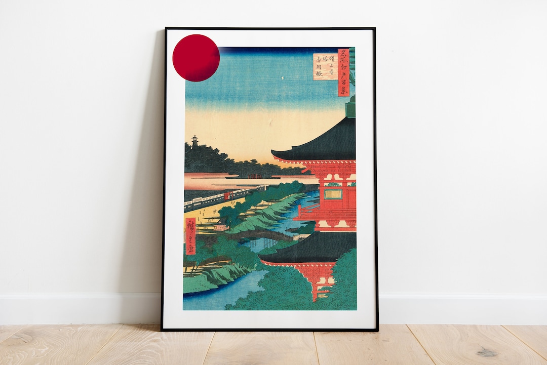 Temple in Japan Original Japanese Painting Asian Wall Art Digital ...