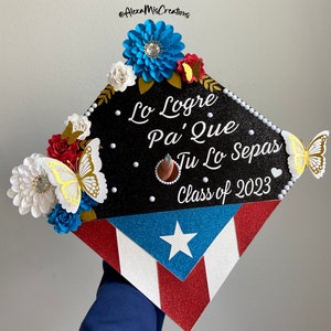 Personalized Puerto Rico Flag Graduation Cap Topper, Custom Butterfly ...