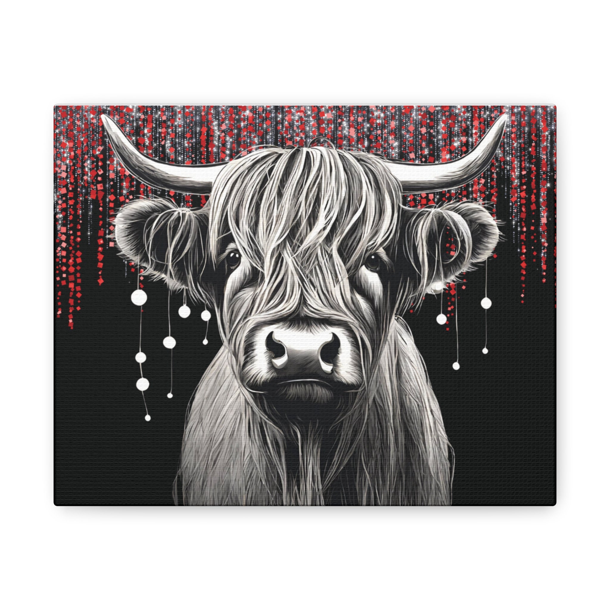 Highland Cow Pencil Sketch Print on Canvas Gallery Wraps - Etsy