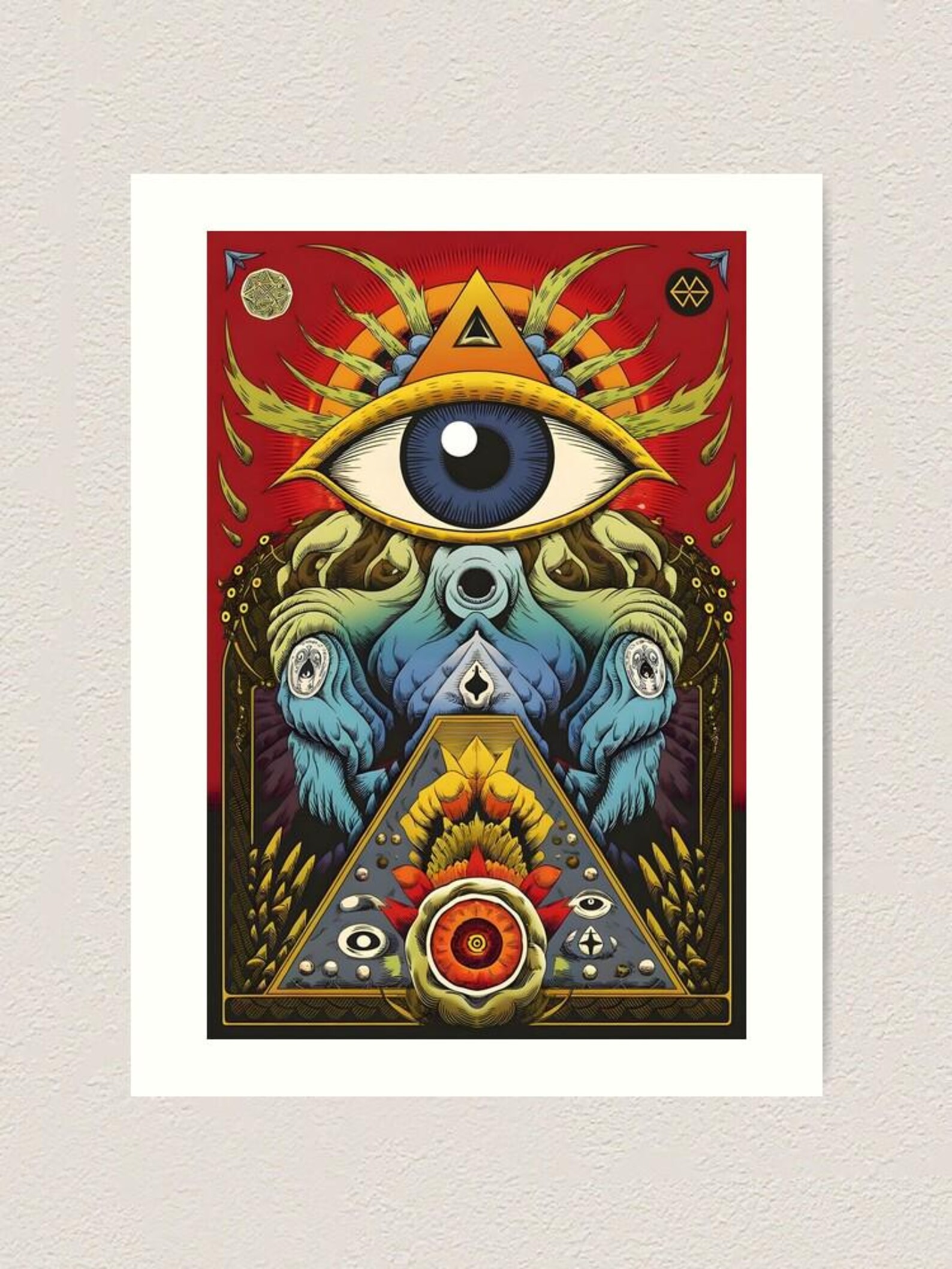 Occult Stoner Metal Art: Eye of the Triangle Digital Drawing - Etsy