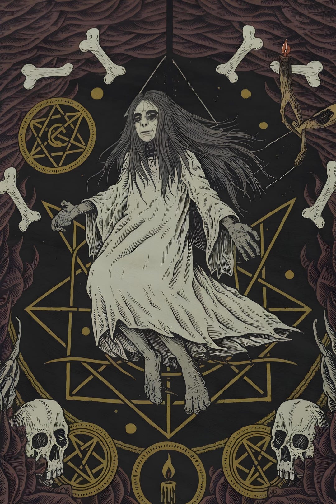 Mystic Encounter: Dark Stoner Metal Artwork of Ghost Digital Download ...