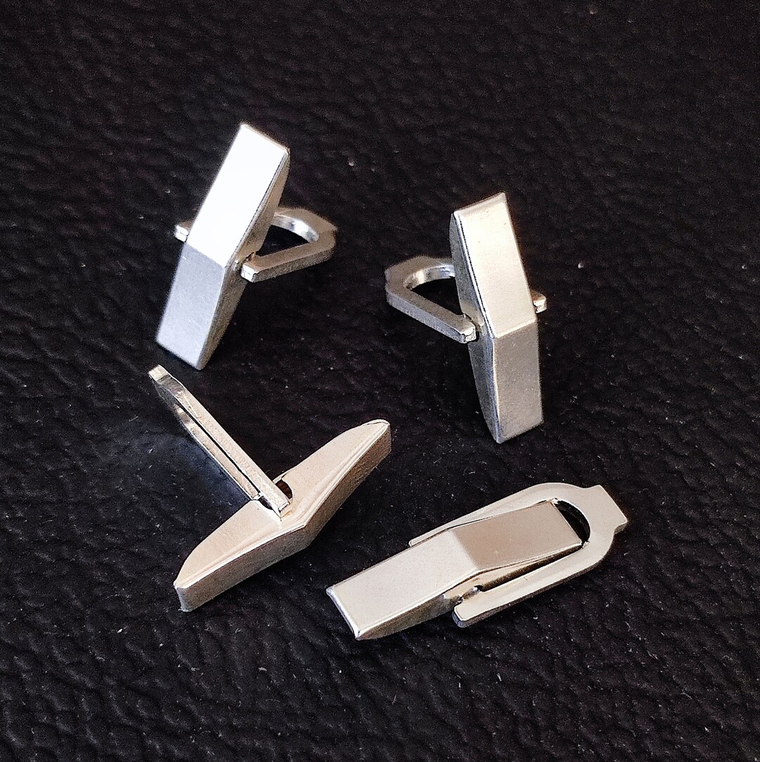 Solid 925 Sterling Silver Cufflink Hooks - DIY Cufflink Findings (24x7 ...