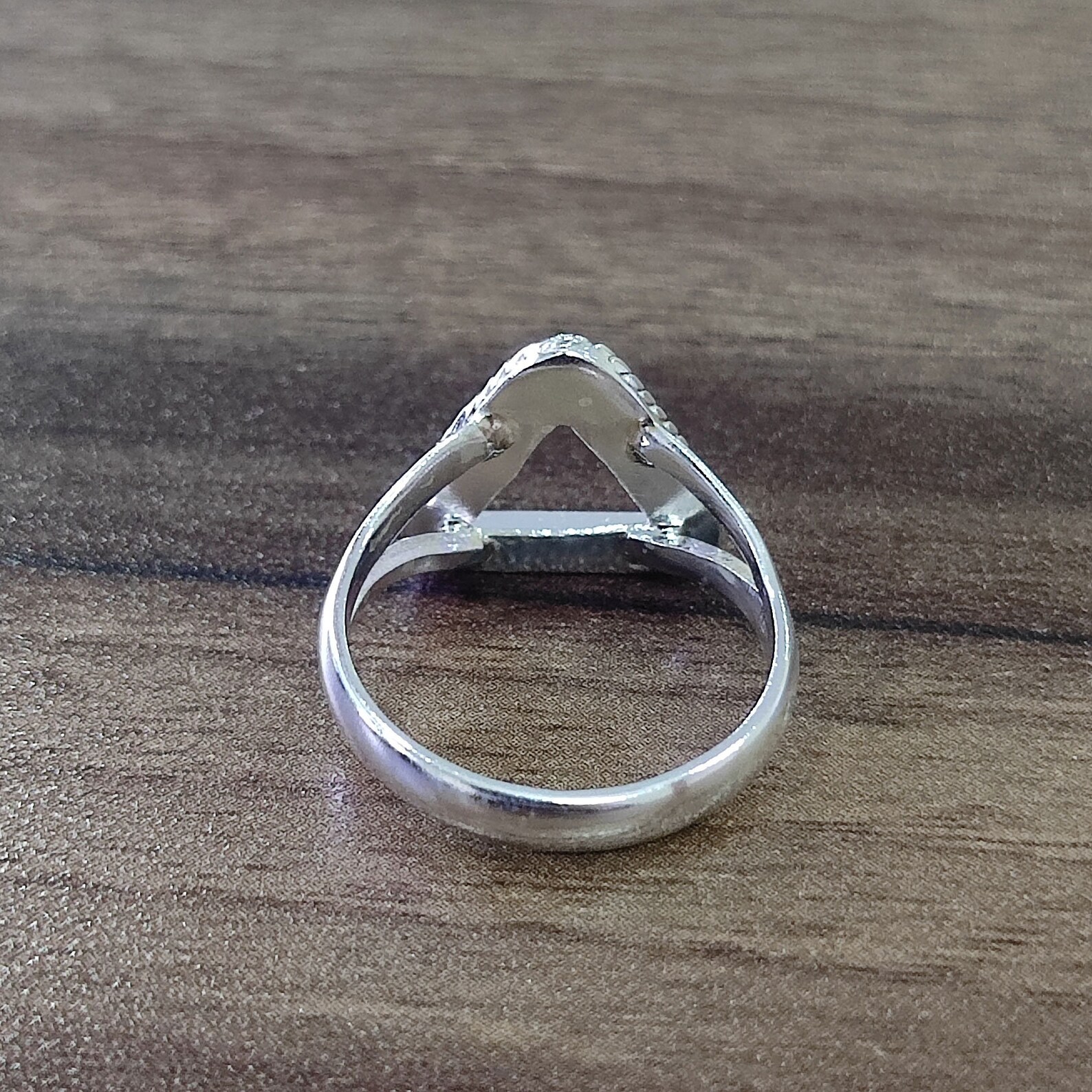 925 Sterling Silver Trillion Ring, Wire Wrapped Bezel Cup Open Blank ...
