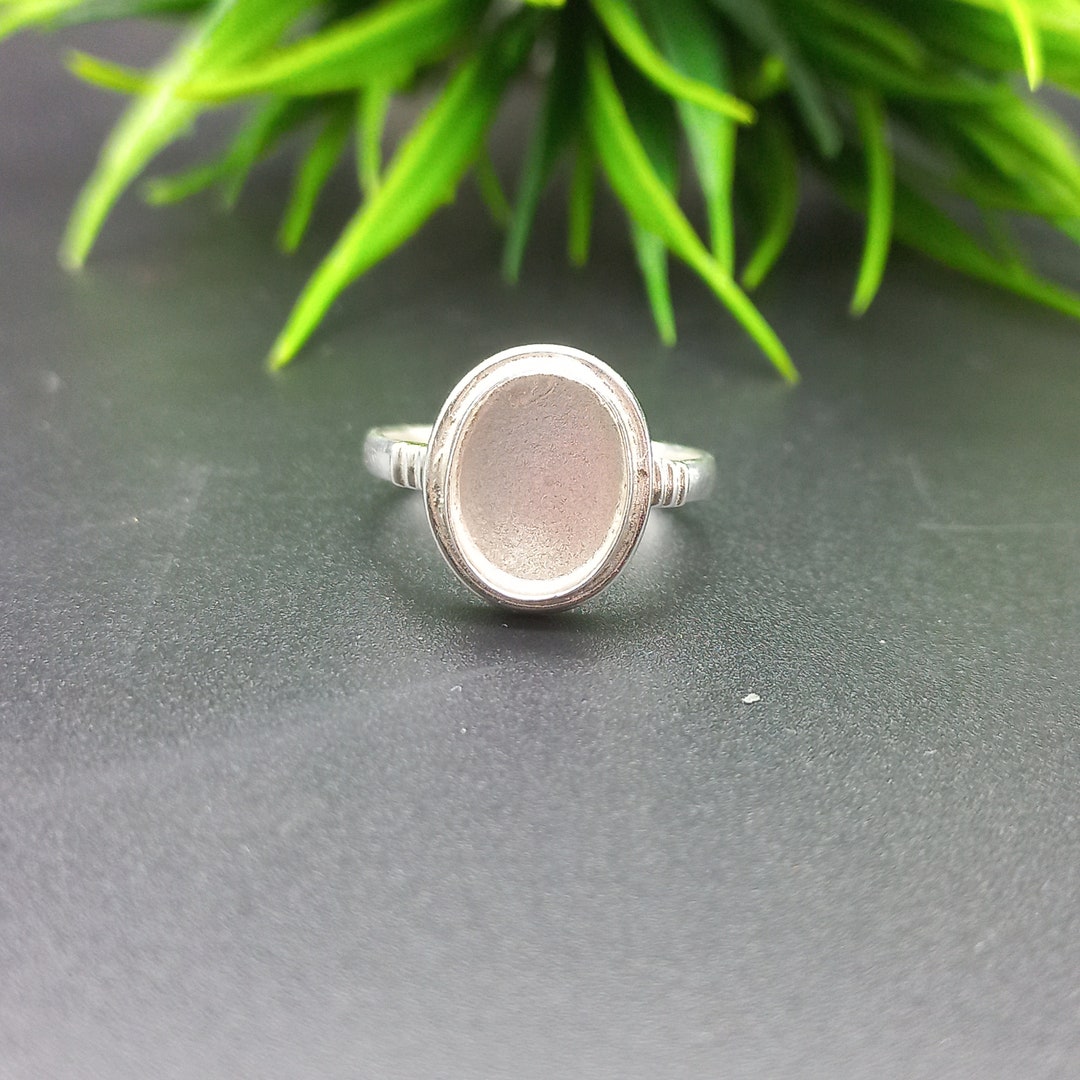 925 Sterling Silver Oval Ring, NEW Design Bezel Cup Close Blank Ring, Setting for Making Ring ...