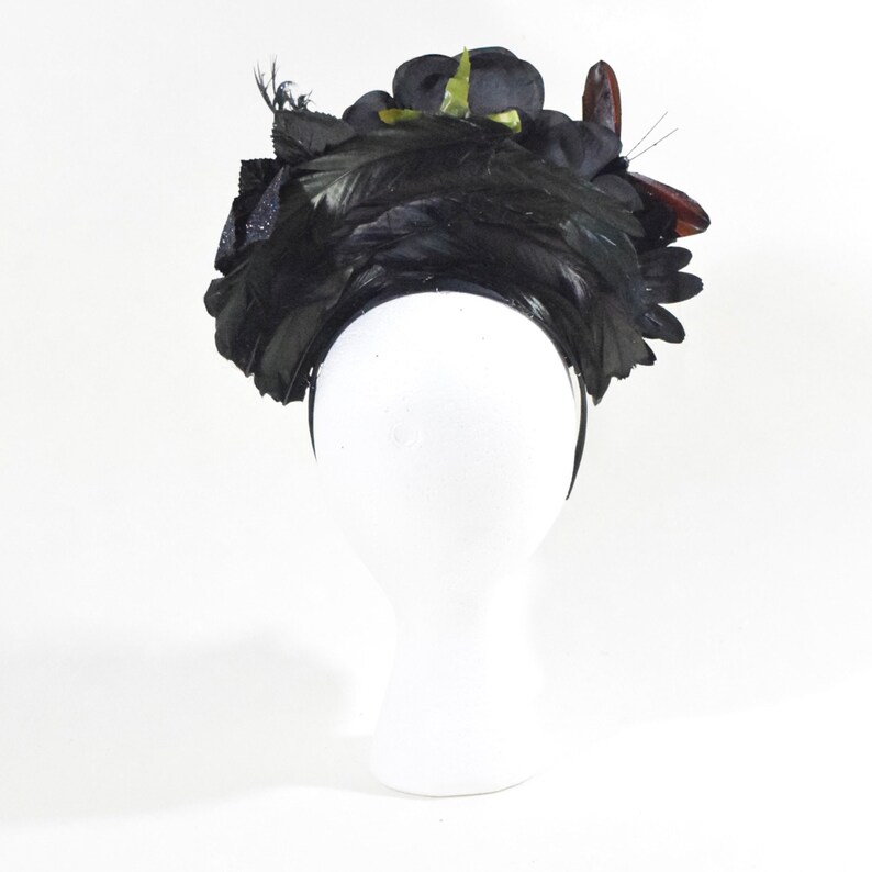 Goth Morticia Addams Black Floral Crown Headpiece Photo Prop - Etsy