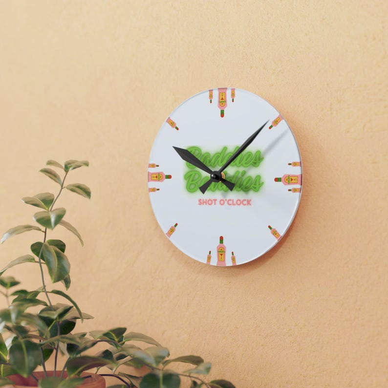 Baddies Baddies Shot O'clock Kitchen Clock - Etsy